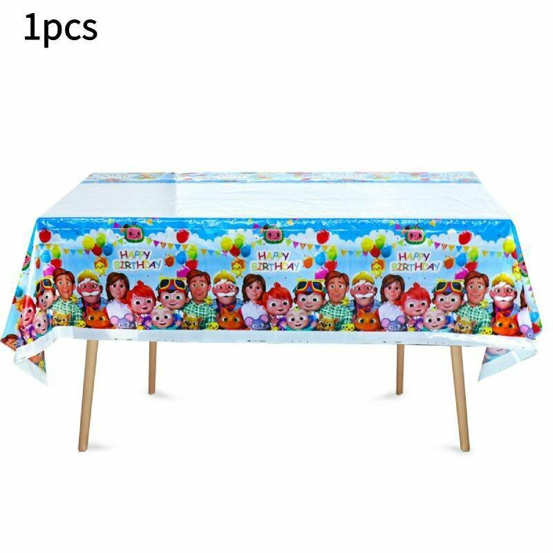 Товары для детского дня рождения с одноразовыми тарелками стаканами салфетками и шарами для праздника тканевые скатерти