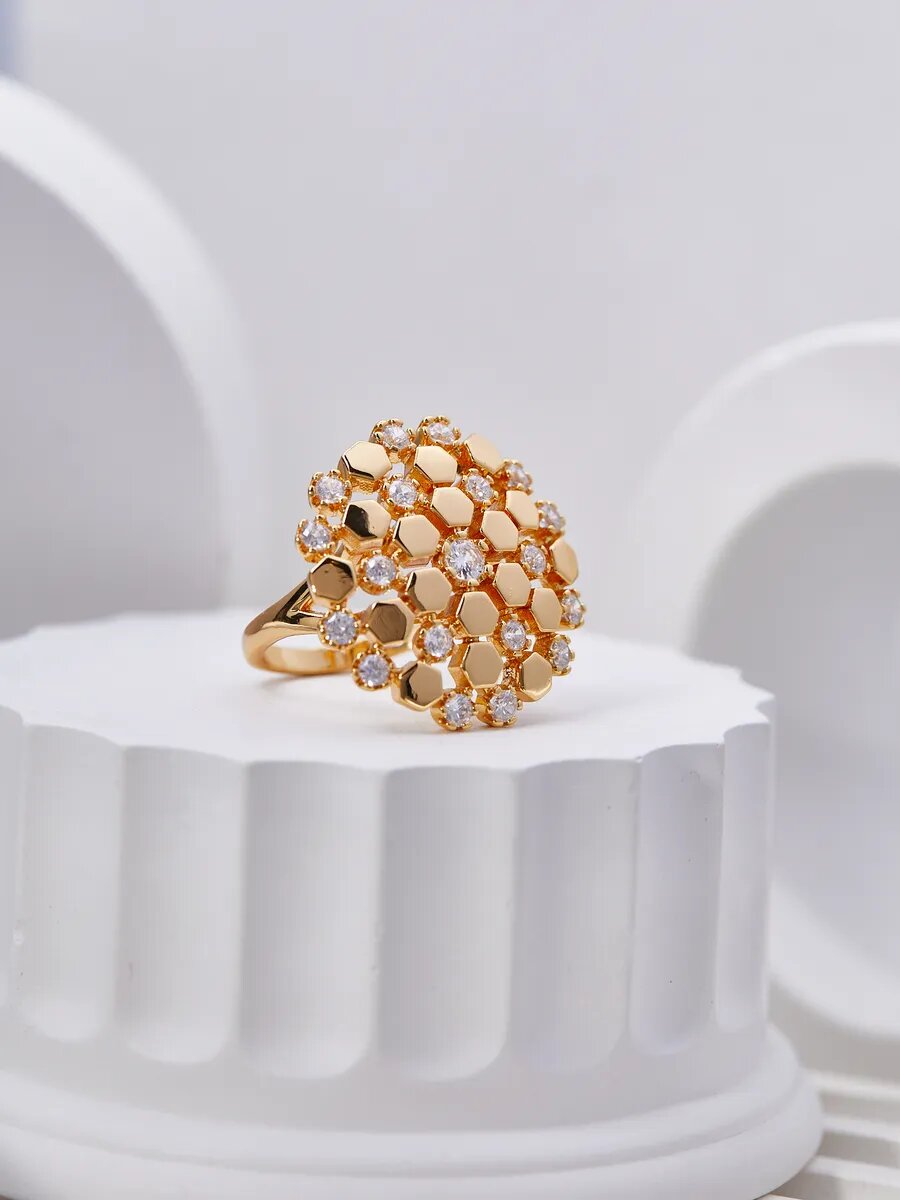 Кольцо, фианит, кристалл, циркон