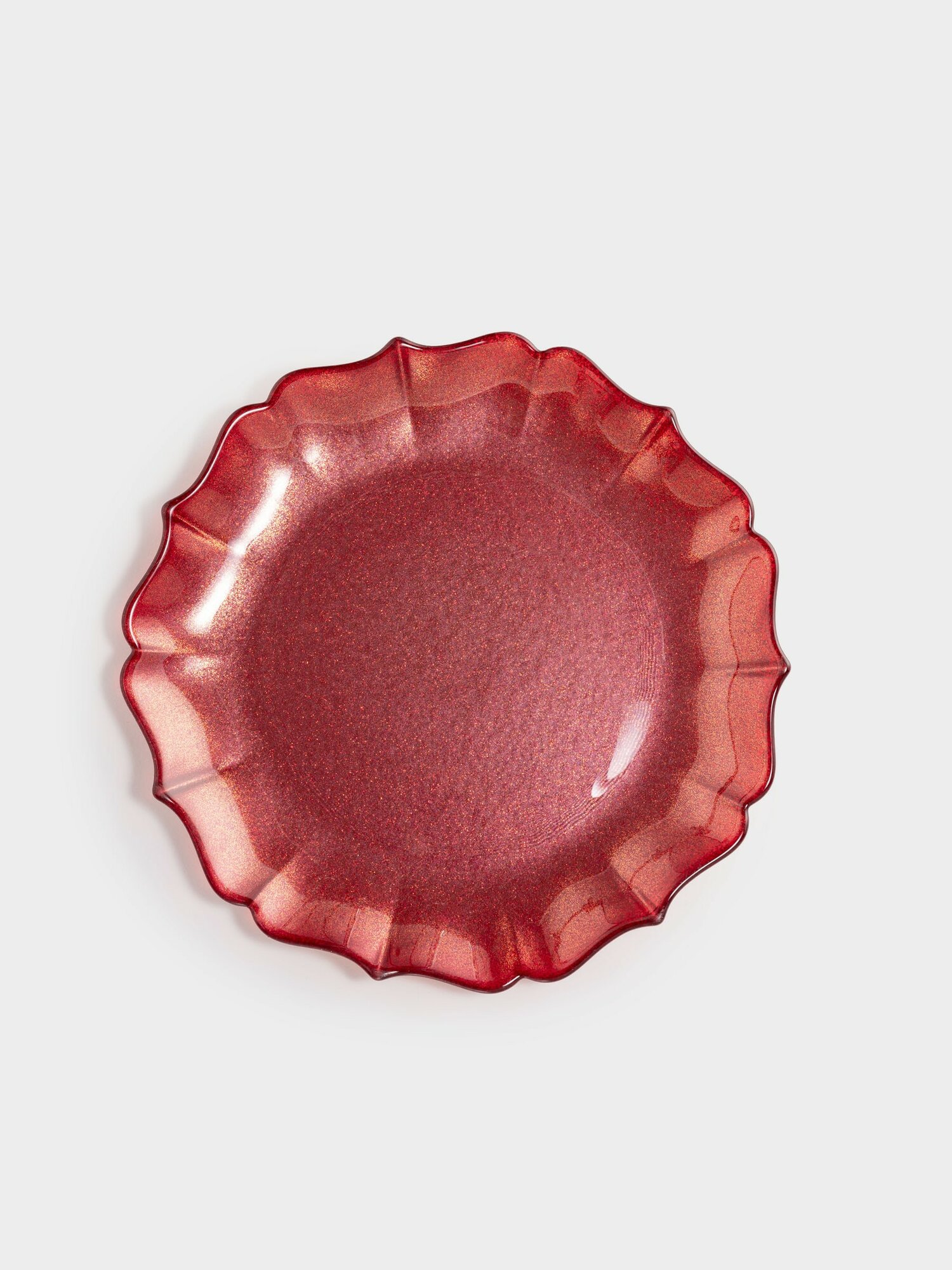 Тарелка закусочная, 21 см, стекло, красная, Seville (Anna Lafarg)