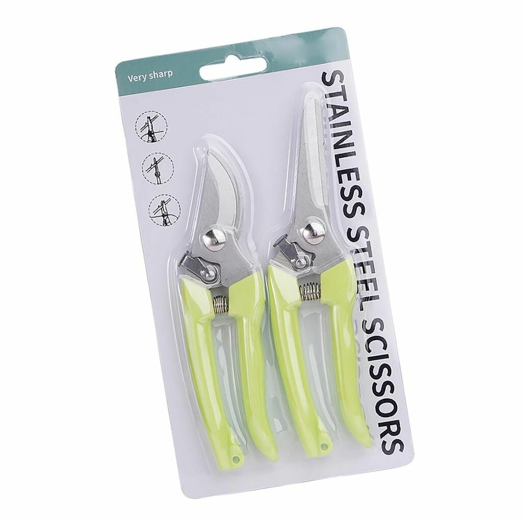 Секатор,1 комплект из 2 штук, 402 ножа для обрезки локтей и 403 прямых фруктовых веток нержавеющей стали-набор fruit green