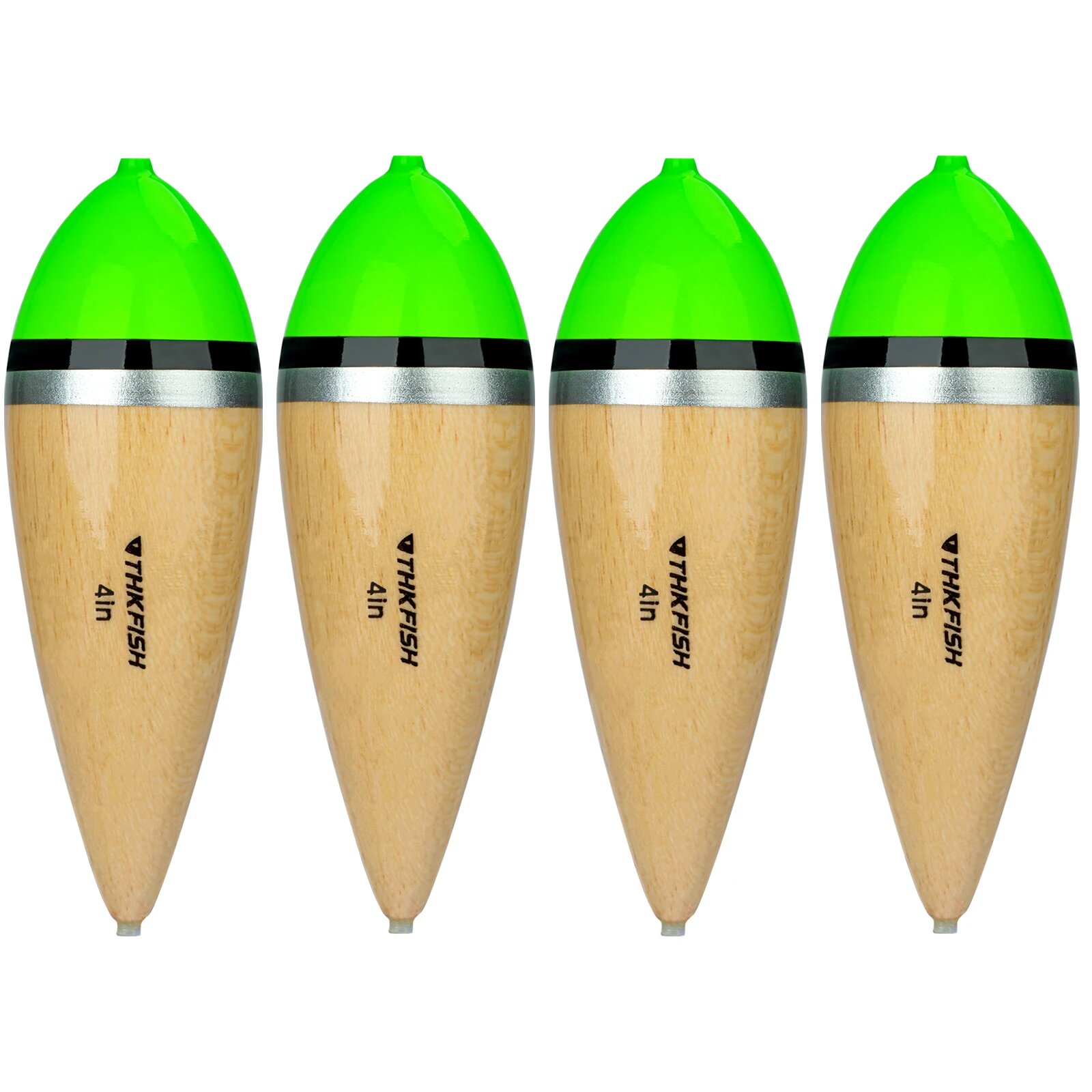 4 шт, поплавки для рыбалки из бальзы, скользящие поплавки в форме оливы, раздвижные 4pcs green 4in