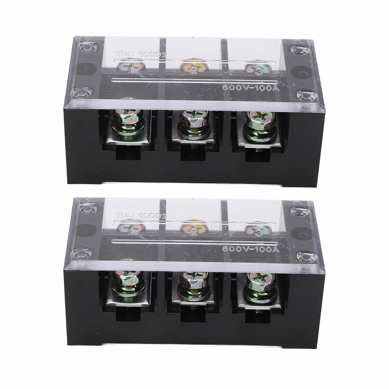 2 шт. Рейтинг 100А 600В Терминальная клемма, двустрочная с винтовым соединением, для освещения и распределительных систем