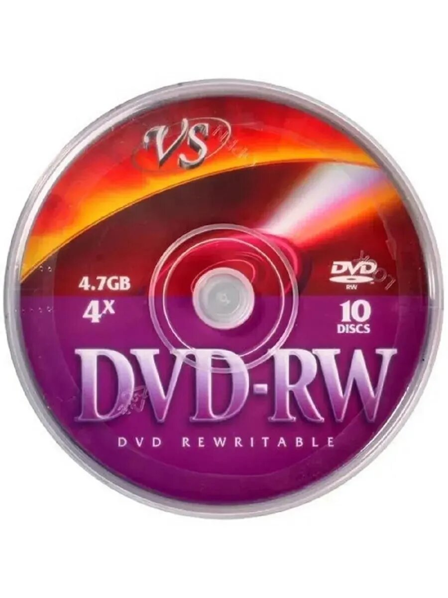 Диски для записи DVD-RW 4,7 GB 4x CB/10 VSDVDRWCB1001