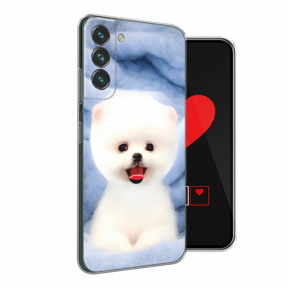 Чехол на Samsung Galaxy S22 / Самсунг Галакси S22 с принтом Белый пёсик — фото 1