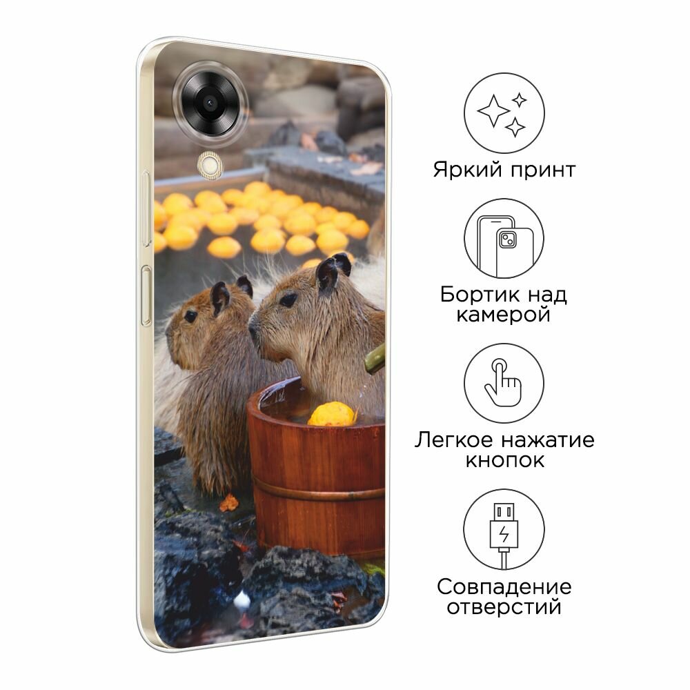 Чехол на Oppo A17K / Оппо A17K с принтом "Капибары отмокают" — фото 1
