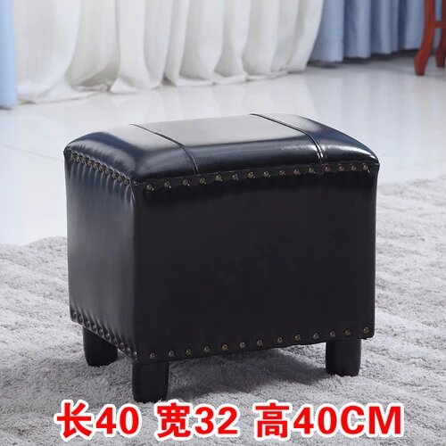 Маленькая деревянная квадратная скамейка - журнальный столик, табурет для гостиной, диван, кресло для примерочной, домашний декор в американском стиле, функциональный D, C 40CM