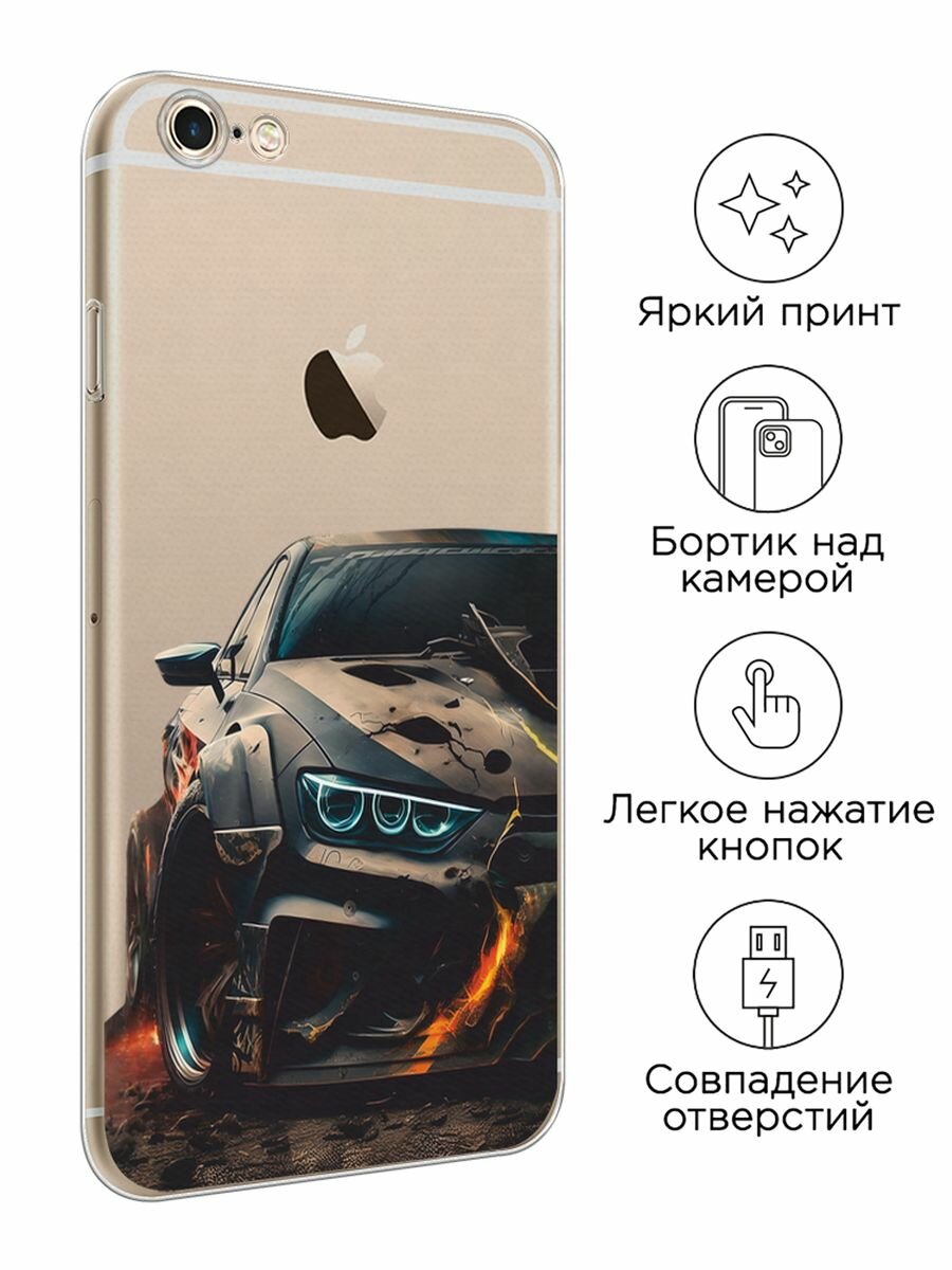 Чехол на Apple iPhone 6 Plus/6S Plus / Айфон 6 Плюс/Айфон 6С Плюс с принтом "На износ", прозрачный — фото 1