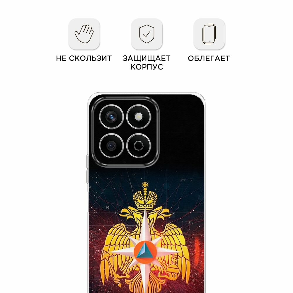 Силиконовый чехол на Honor X7c / Хонор X7c с принтом "МЧС России" — фото 1