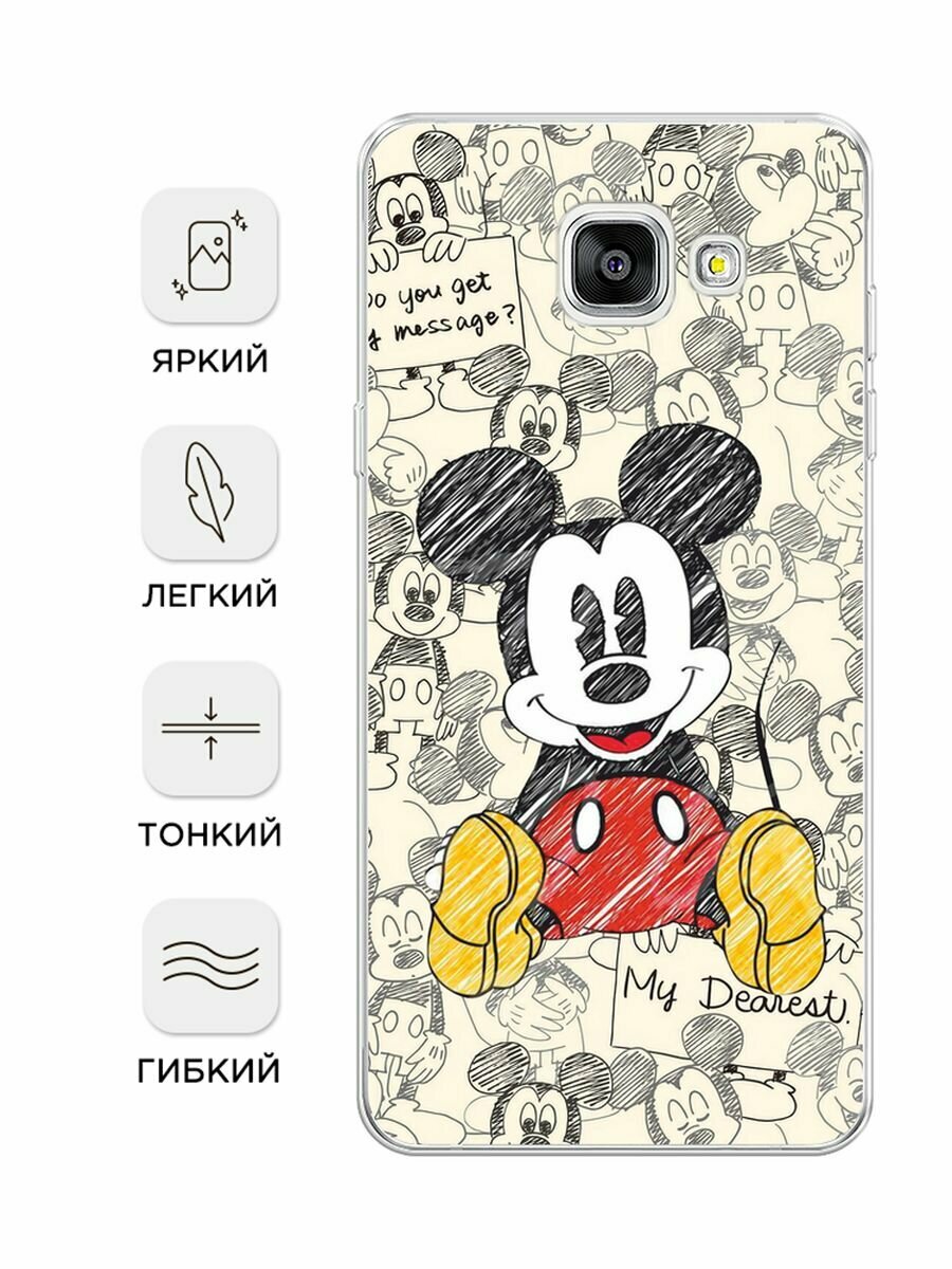 Чехол на Samsung Galaxy A5 2016 / Самсунг Галакси А5 2016 с принтом "Микки Маус" — фото 1