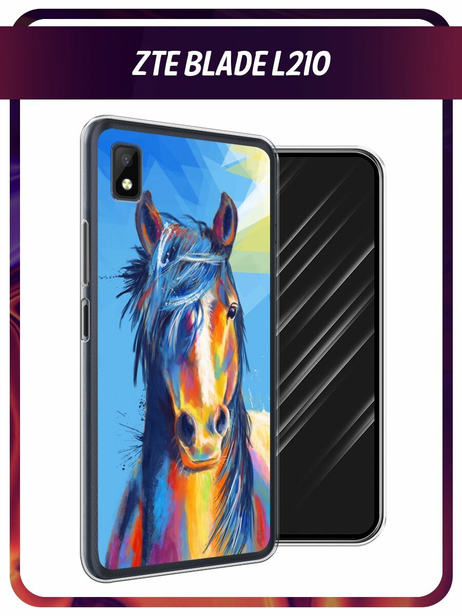 Чехол на ZTE Blade L210 / ЗТЕ Блейд L210 с принтом "Лошадь арт 3"