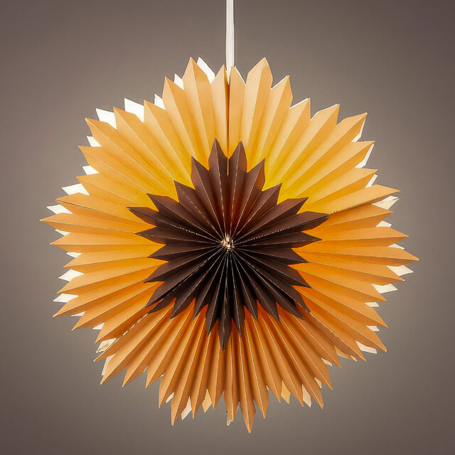 Светильник звезда из бумаги Solfrid 60 см, 6 теплых белых LED ламп, таймер, IP20, Kaemingk, 488967