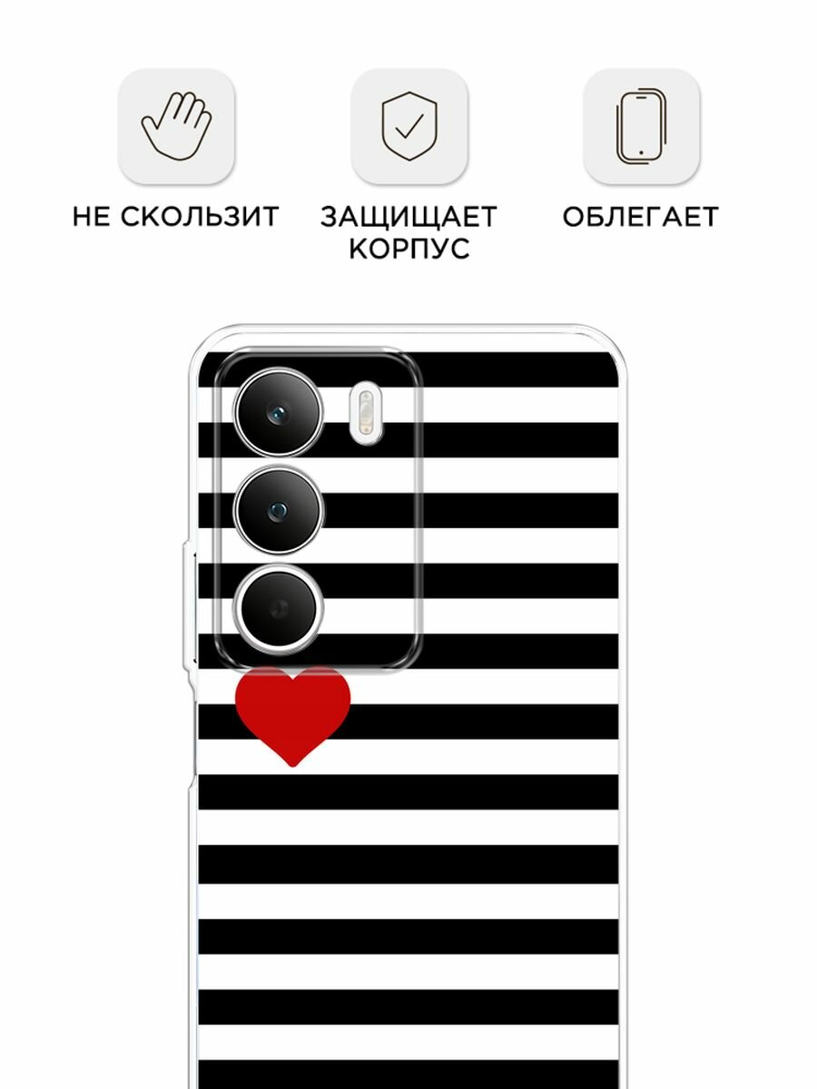 Силиконовый чехол на Realme C71/P3 Lite 4G / Реалми С71/P3 Лайт 4G с принтом "Красное сердце" — фото 1