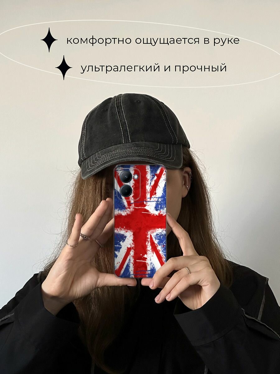 Чехол на Realme C33 / Реалми С33 с принтом "Флаг Великобритании 2" — фото 1