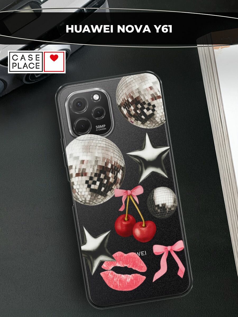 Чехол на HuaweI Nova Y61 / Хуавей Нова Y61 с принтом "Стильная подборка", прозрачный