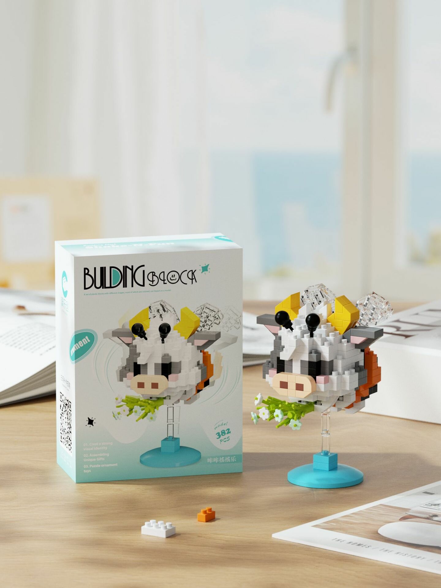 Конструкторы из микрочастиц, качалки в виде пчелок, детские игрушки, развивающие конструкторы, фигурки мультяшных персонажей и украшения.