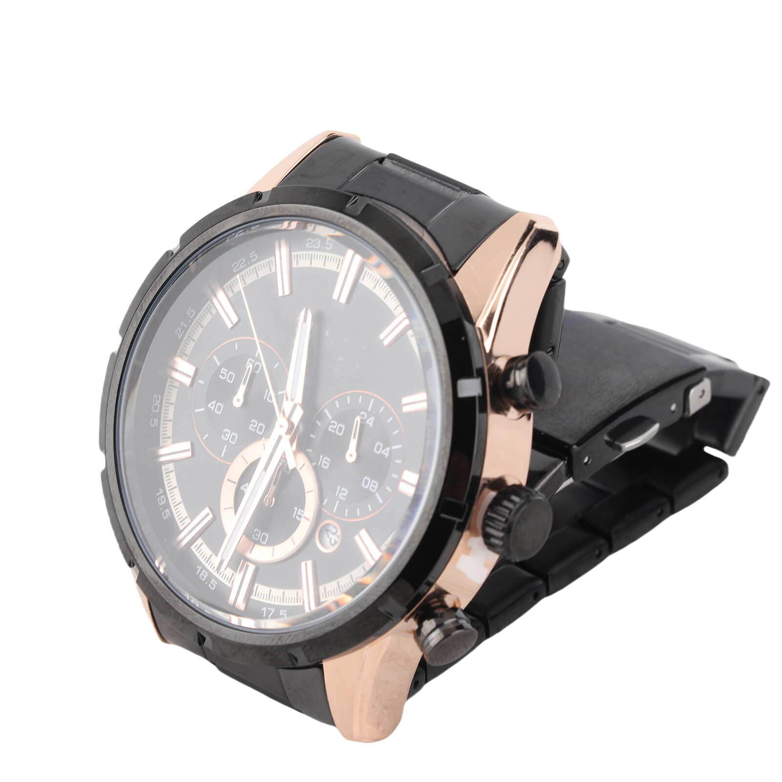 CURREN 8355 Luxury Classic Business Quartz Men Watch 3ATM Waterproof Large Case Big Dial Luminous Wrist Calendar Minute Second Chronograph 24-hours Three Sub-Dials Wristwatch with Alloy Strap Band