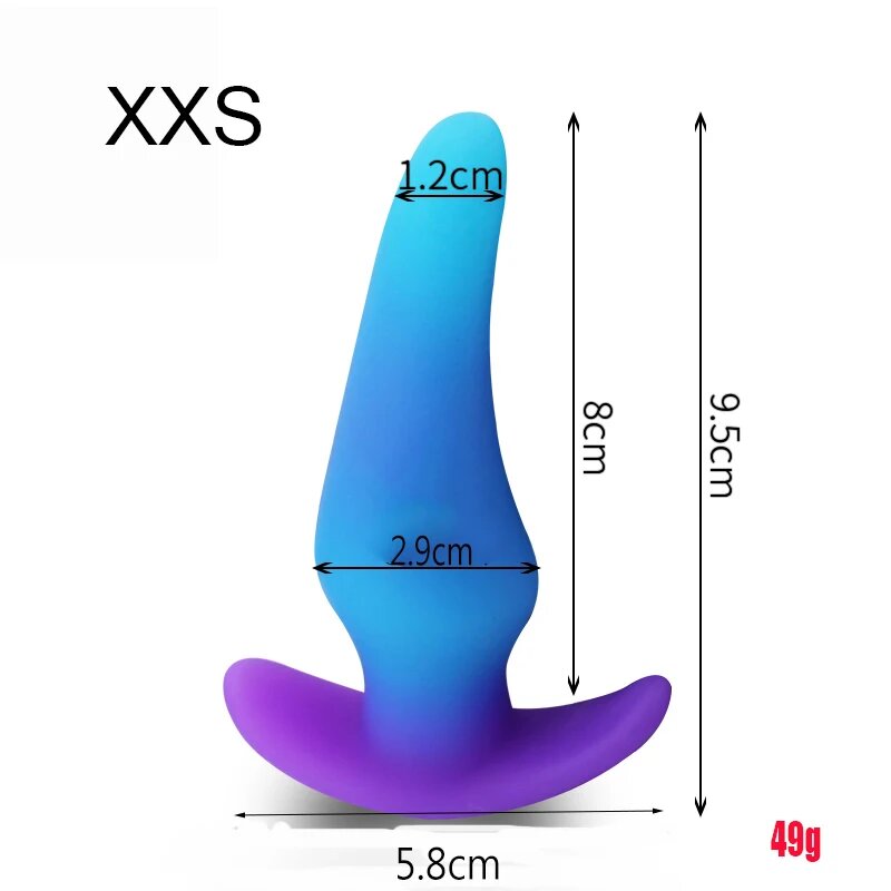 Мини носимый светящийся анальный фаллоимитатор, мужской массаж простаты, стимуляция luminous XXS