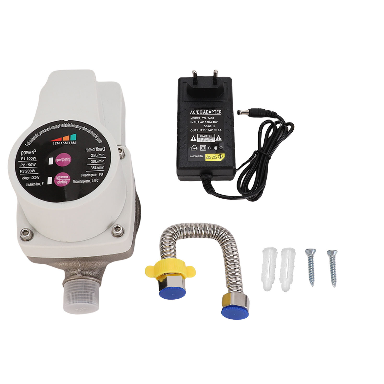 Насос повышения давления воды, автоматический, тихий, 3 скорости, бесщеточный двигатель, водяной насос для смесителей, туалетов, котлов, душа, вилка европейского стандарта
