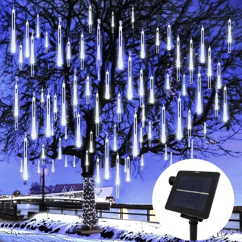 Солнечная Лампа Для Улицы, 8 Трубок, Светодиодная Гирлянда «Метеоритный Дождь», Для Сада, Свадьбы, Вечеринки