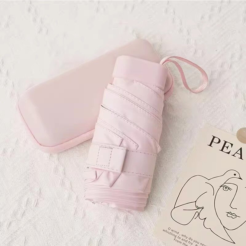 Зонт, плоский, мини, ультралегкий, виниловый, солнцезащитный, розовый, скидка 60%