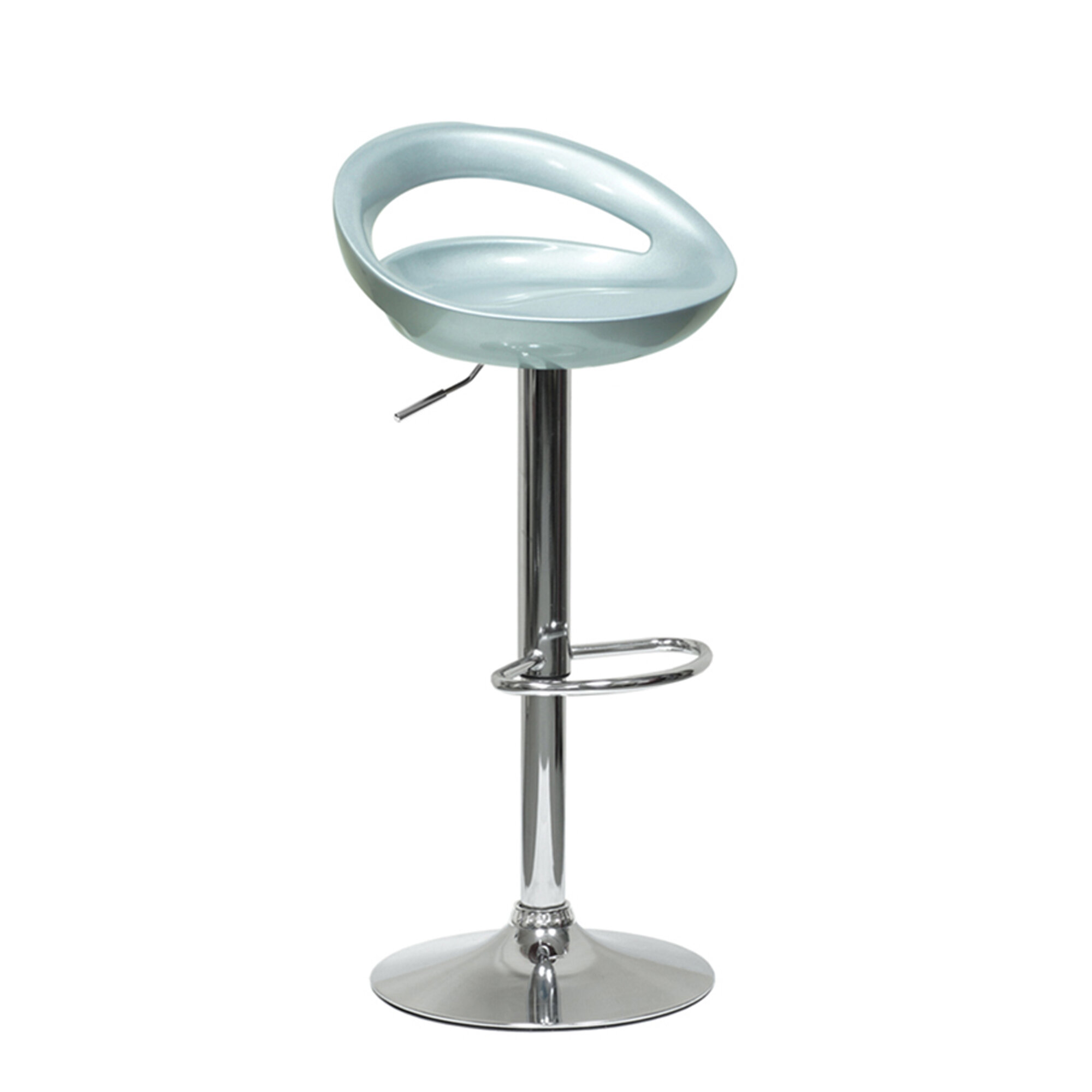 Стул Disco STOOL MARKET серебряный, пластик, металл, твердое сиденье, без подлокотников