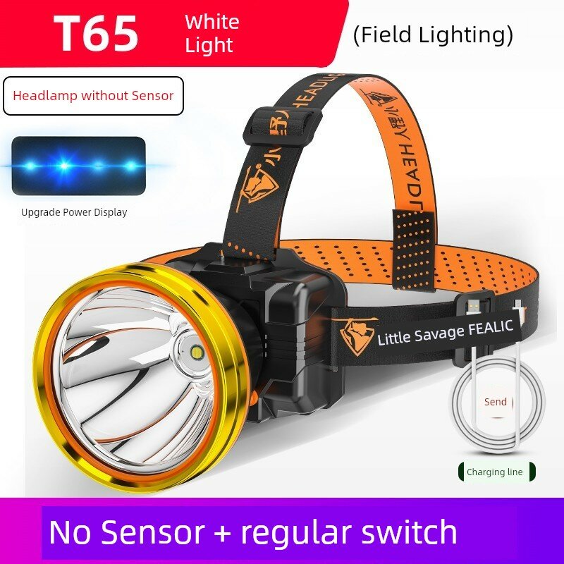 Little Savage T28 T65 T66 белый и желтый свет, датчик фар, монтируемый на голову, ультраяркий светодиодный дальний свет