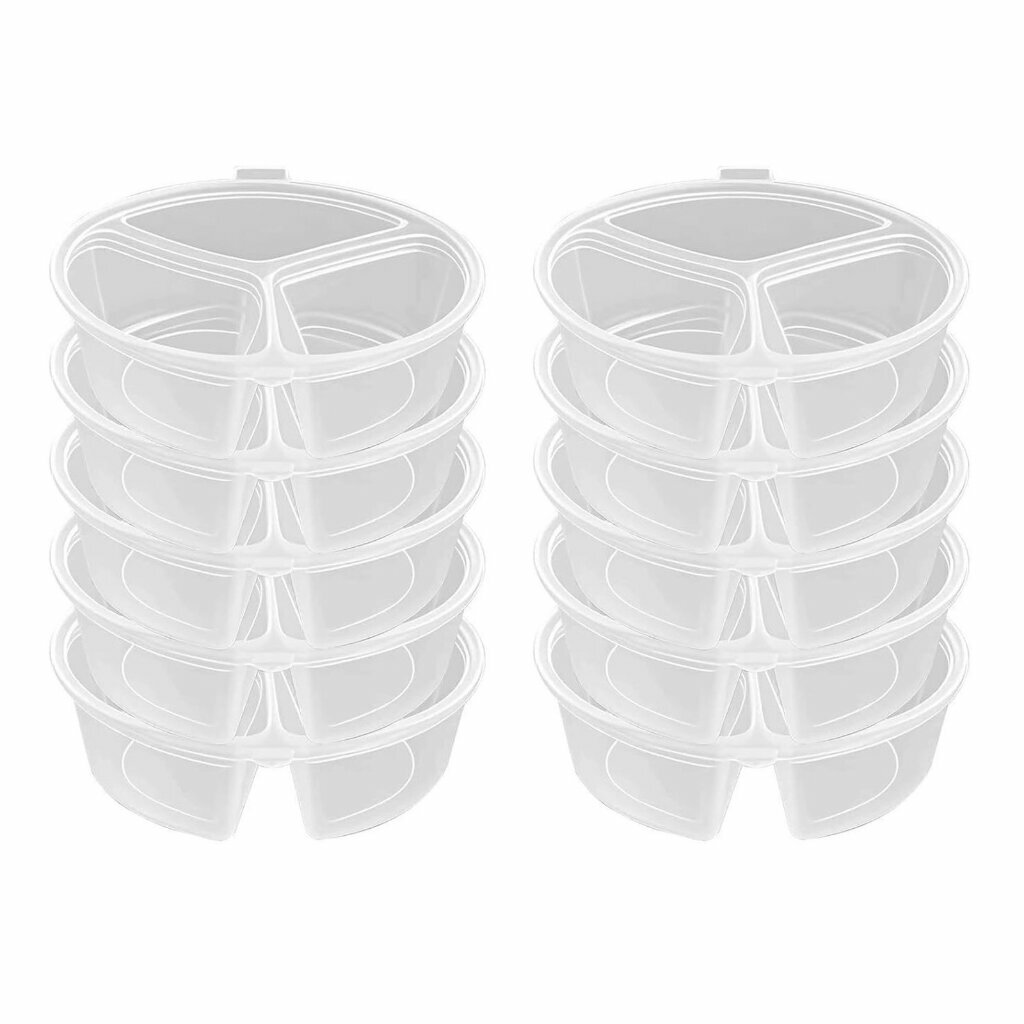 10 шт, одноразовая круглая коробка для соуса с тремя отделениями