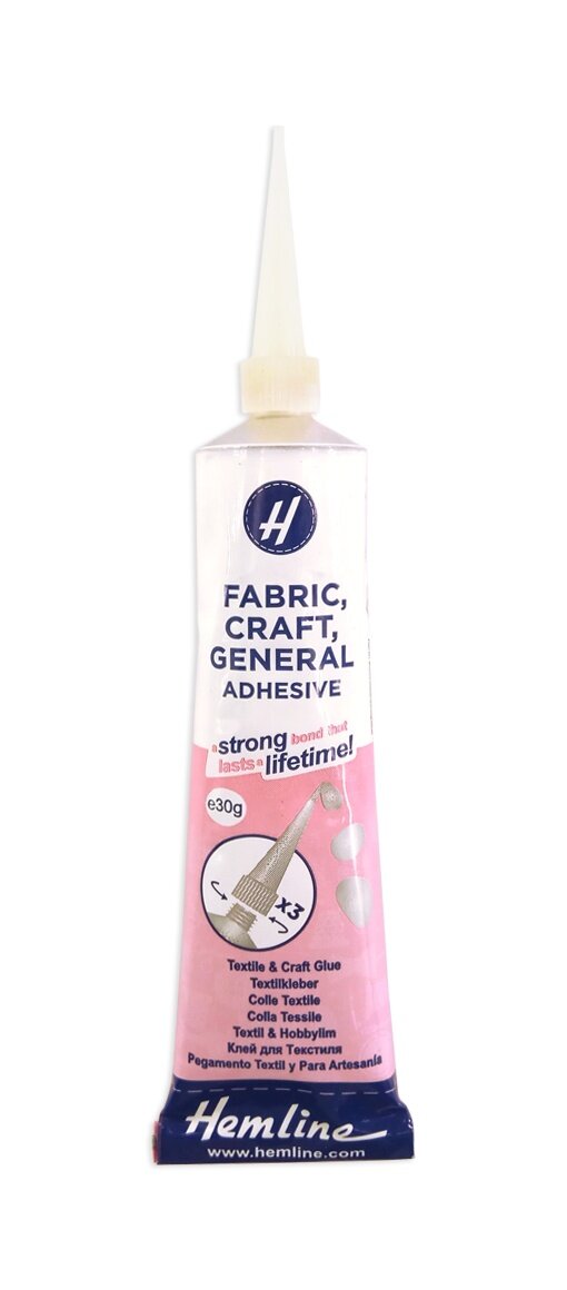 Клей для текстиля HEMLINE 30 г, цвет прозрачный, с насадкой для точечного нанесения