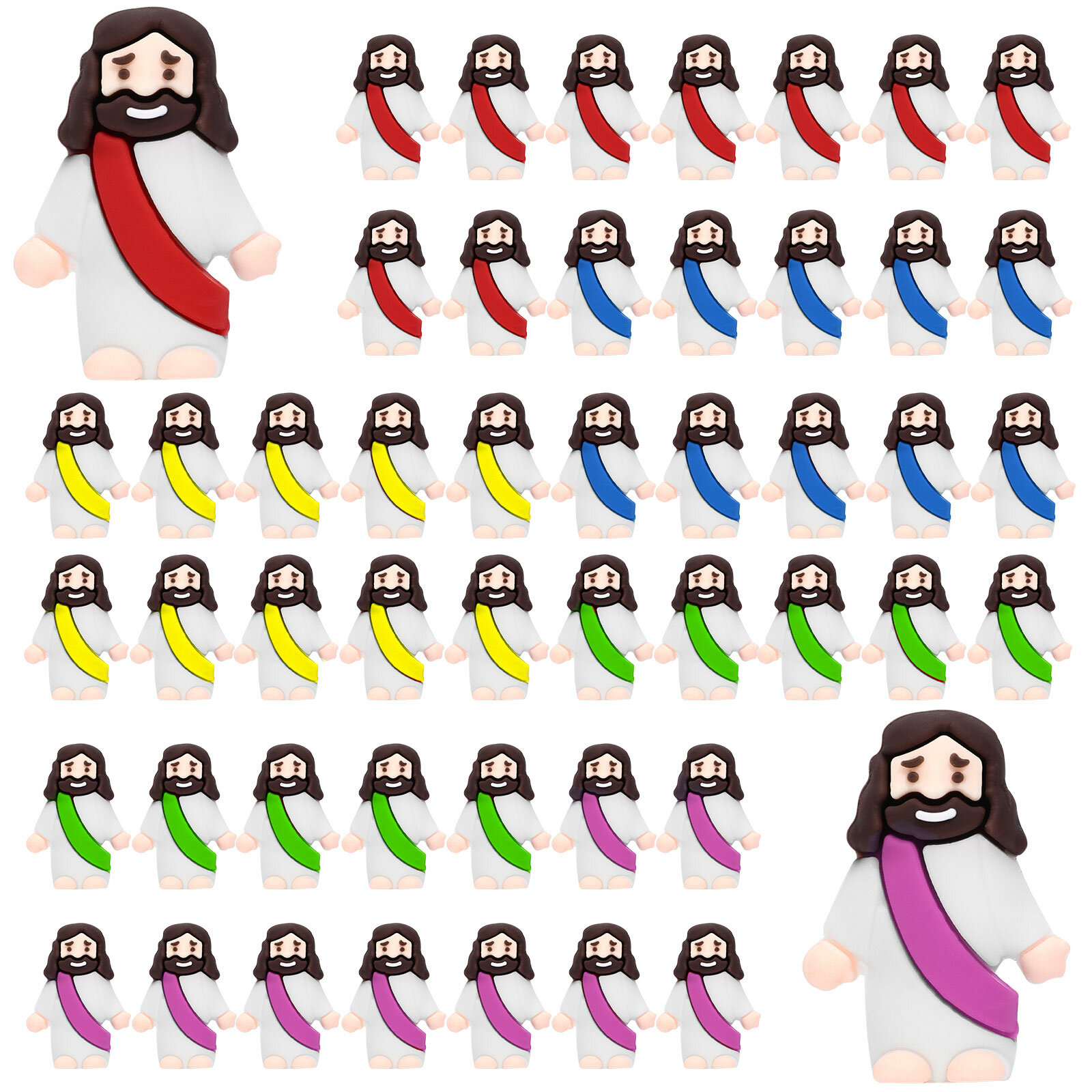 50 штук Игрушки Иисуса Религиозные Фигурки Подарки Классические Фигурки Христа Спасителя Иисуса Изготовлены из ПВХ Цвет Как На Изображениях Размер Около 1.2 x 1.4 дюйма/3 x 3.5 см