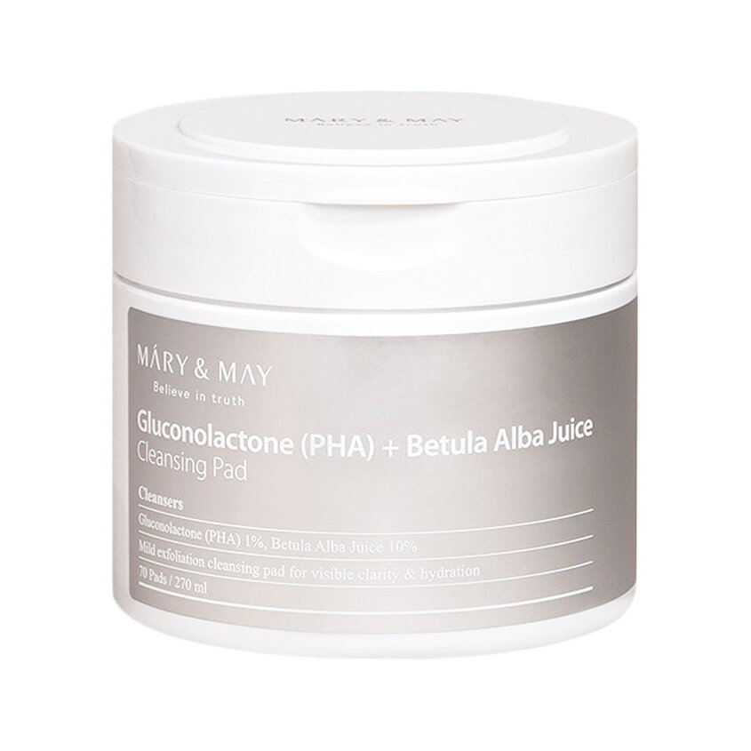 Тонер-пэды для лица MARY&MAY очищающие с соком березы 70 шт