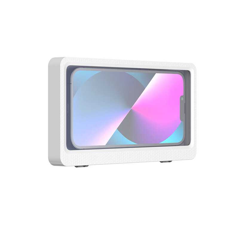 Коробка для мобильных телефонов в ванной с сенсорным экраном, водонепроницаемая, без перфорации, настенная, поворотная 360 градусов, цвет аврора белый, стенд для телефона, стеллаж для ванной и кухни, материал ABS и PET