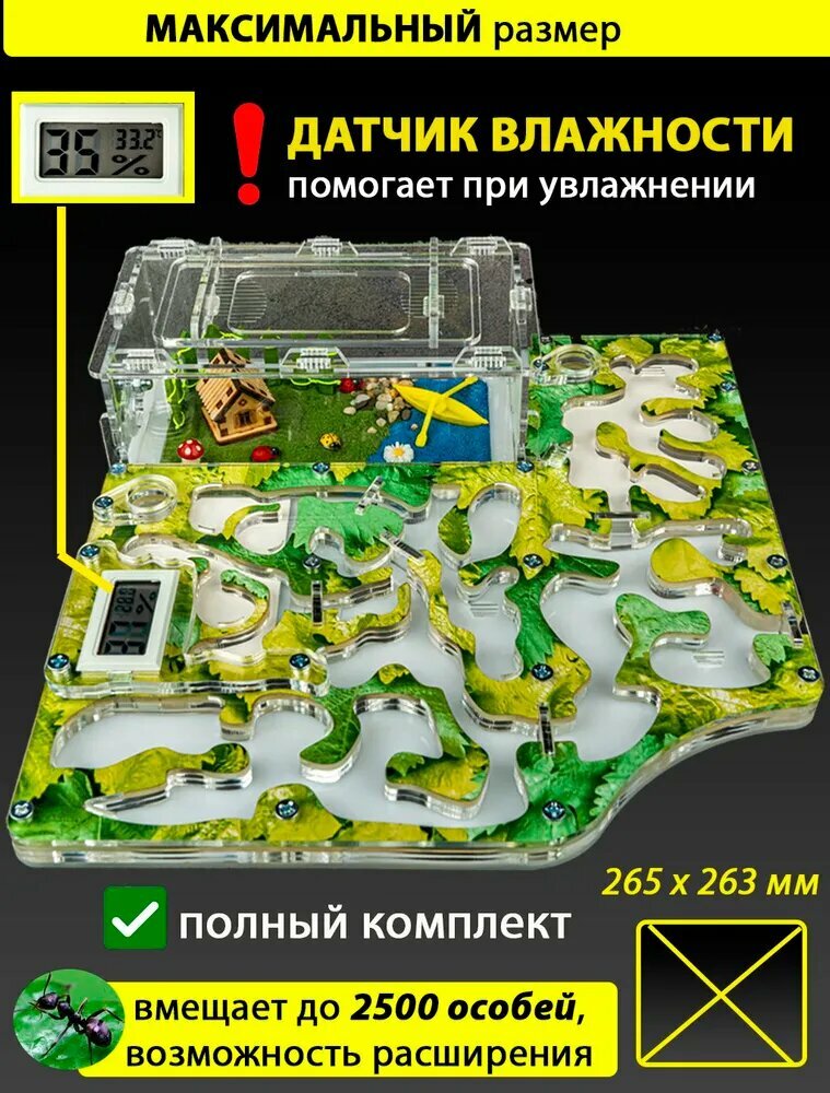 Муравьиная ферма (формикарий) макси с гигрометром AntFarmsNsk