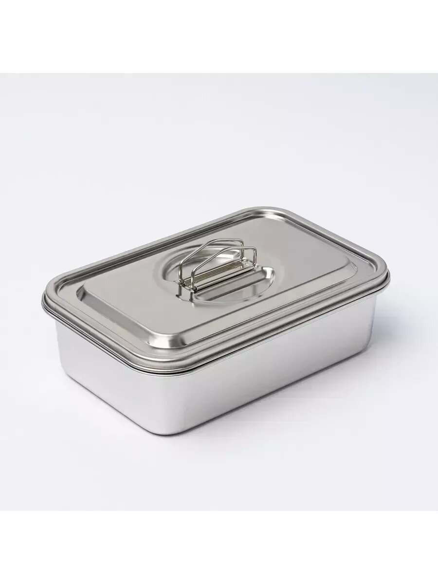 Контейнер из нержавеющей стали 2 секции, 23×15,5×7, с крышко