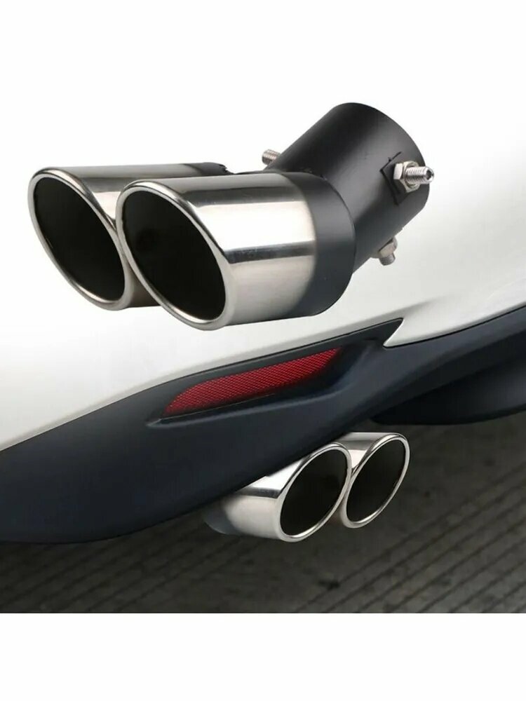 QMTI Глушитель, диаметр 60 мм, длина 152 мм арт. насадка на выхлопную трубу автомобиля Изогнутый