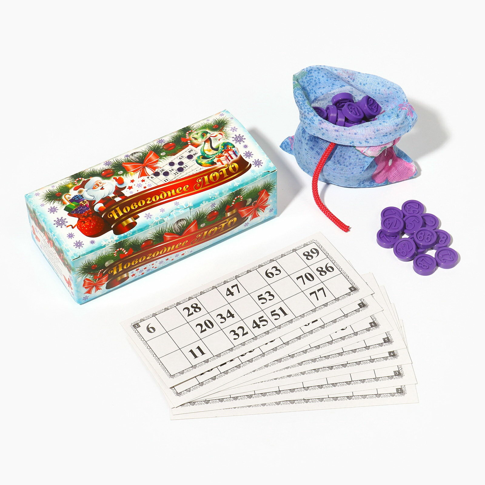 Русское лото подарочное "С Новым годом", 24 карточки, количество игроков: 2 - 4 игрока