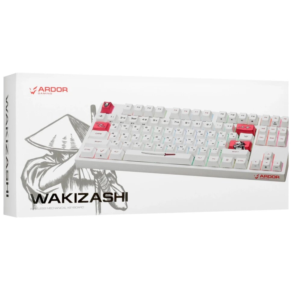 Клавиатура проводная + беспроводная ARDOR GAMING Wakizashi, механическая, белый