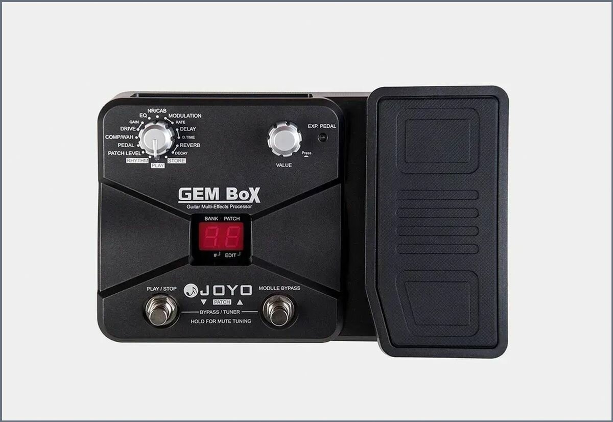 Процессор эффектов для электрогитары, JOYO GEM BOX III, со 157 эффектами и 61 модуляцией предусилителя, черно-серый