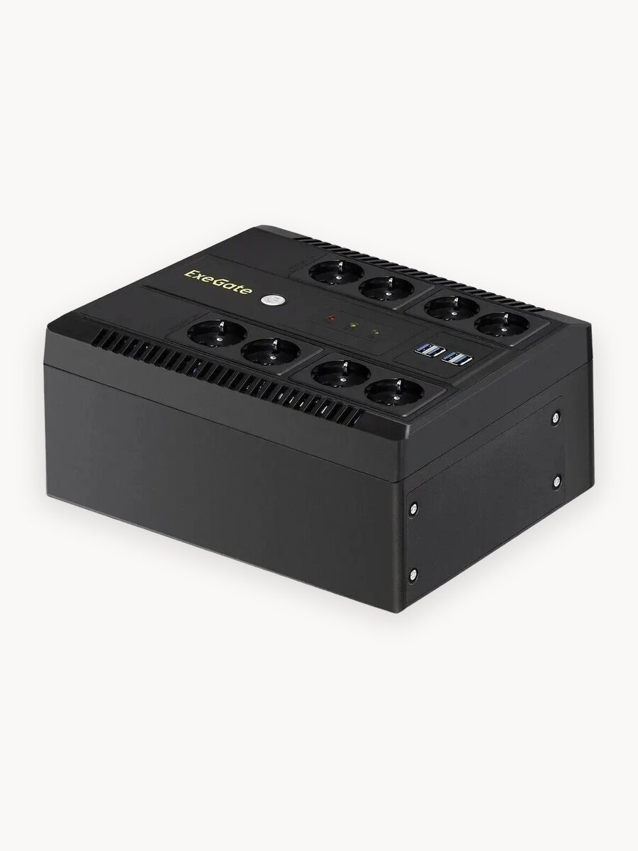 Блок бесперебойного питания ExeGate NEO NNB-600. LED. AVR.8SH. CH 600ВА/360Вт EX293853RUS black