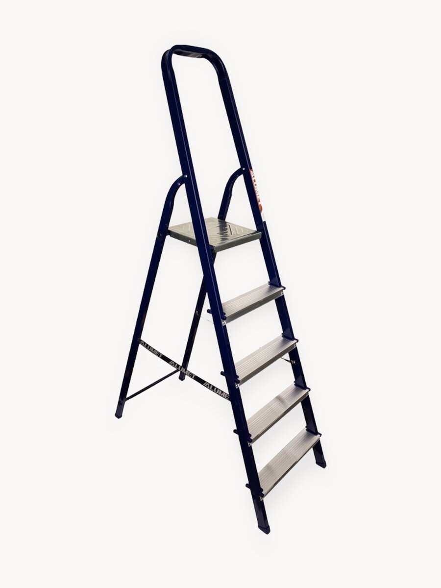 Стремянка ALUMET M8405, 5 ступеней, односторонняя, стальная, максимальная нагрузка 150кг