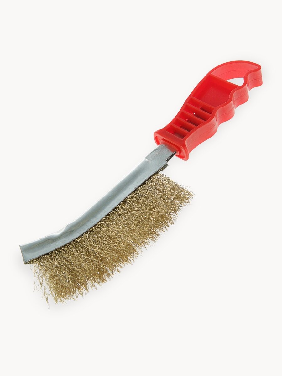 Щетка металлическая ручная ЛОМ, пластиковая рукоятка, длина 26 см