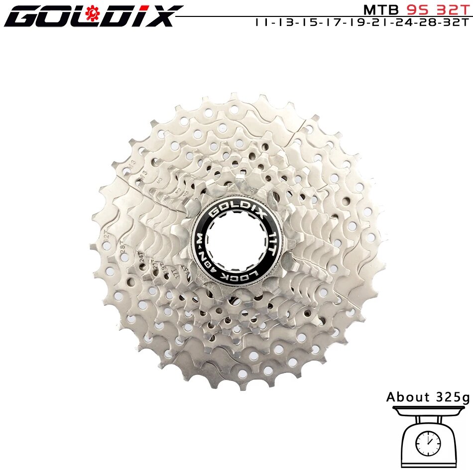 GOLDIX MTB Cassette K7 10 Скоростей 36/42T SUNSHINE Белый, 9S 11-32T silver