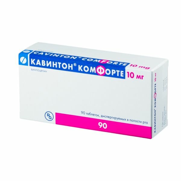 Кавинтон Комфорте таблетки, диспергируемые в полости рта 10мг 90шт