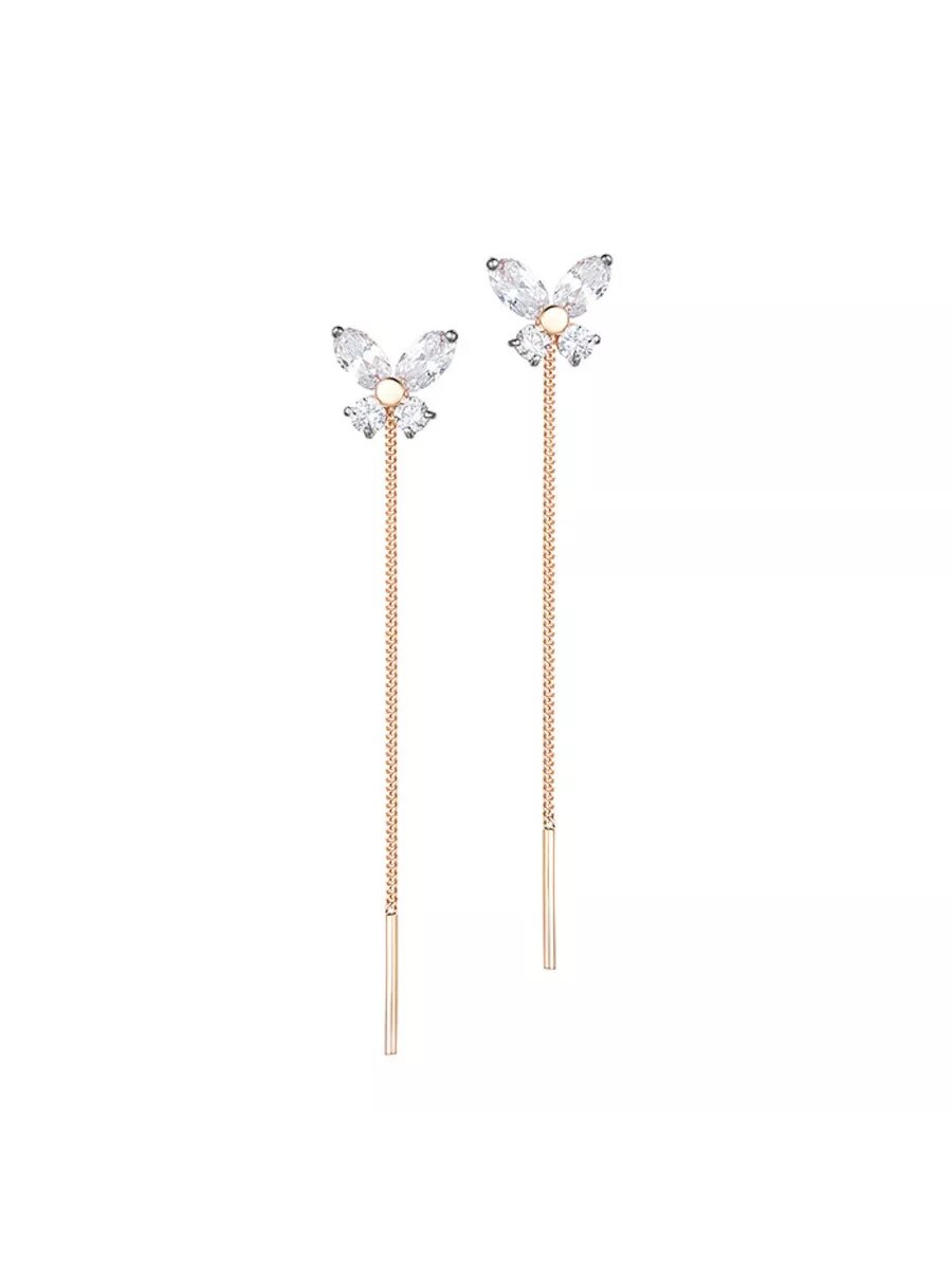 Серьги, красное золото, 585 проба, фианит