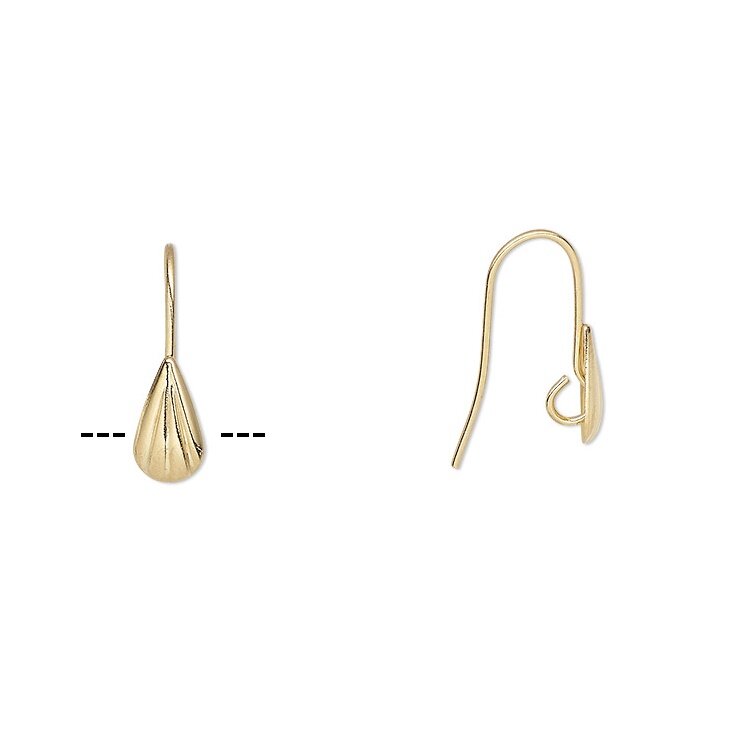 Швензы открытые, 18х5мм, с ракушкой и скрытой петелькой, базовый материал - латунь, позолоченные, пара