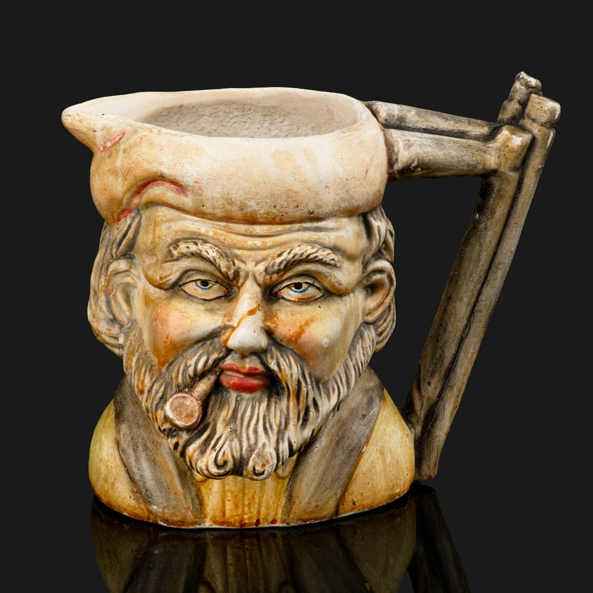 Кувшин-тоби в виде мужской головы, керамика, роспись, Европа, 1970-1990 гг.