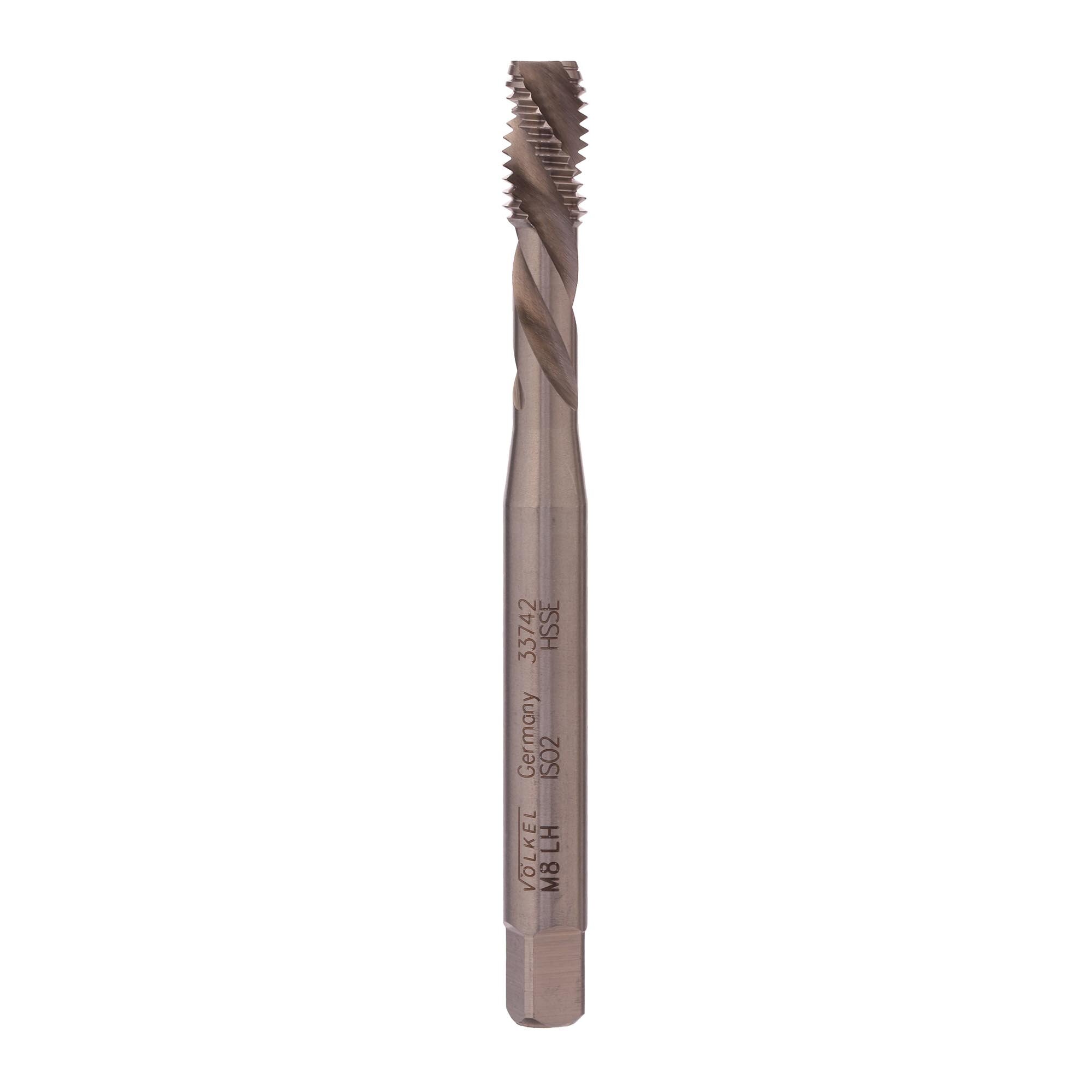 Метчик машинный левый Volkel HSSE DIN371 6h метрическая резьба М8х1,25 33742