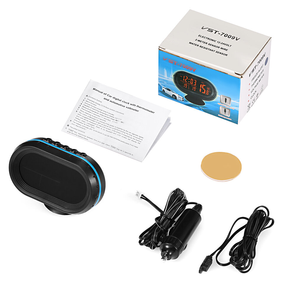 Авто часы VST 7009-V Blue&Red Монохром (черный)