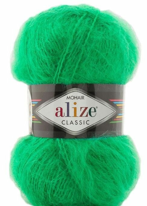 Мохер классик (Mohair classic NEW) упаковка 5 мотков 100 г. 200 м. 25% мохер 24% шерсть 51% акрил цвет 455 зеленый