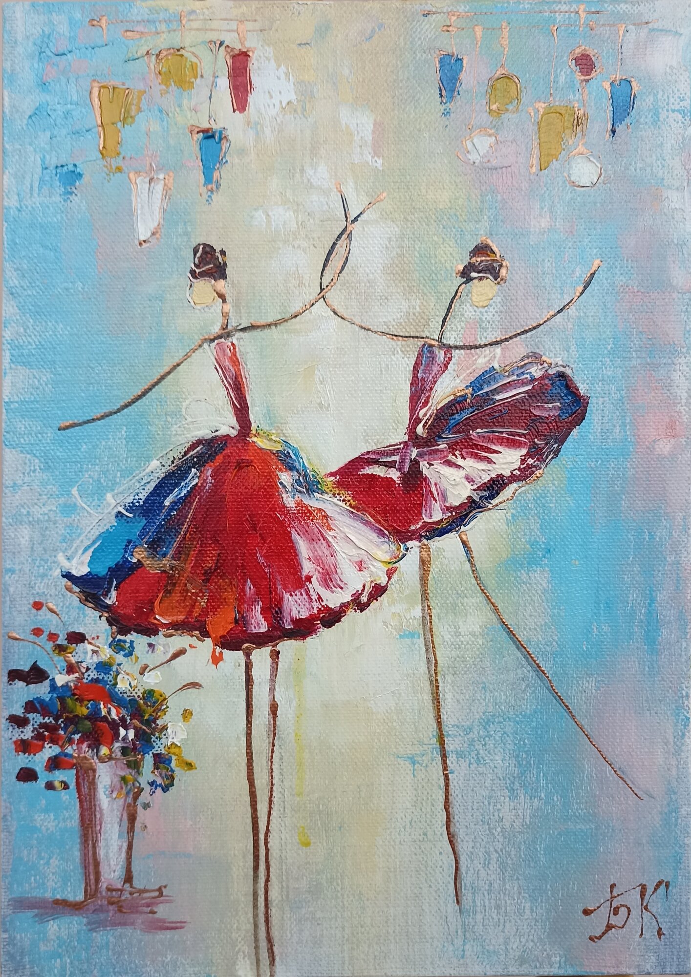 Масло/холст. 100% ручная работа, 100% живопись. Художественная мастерская Грёзы. Серия Танцующие балерины. 20х30 см.