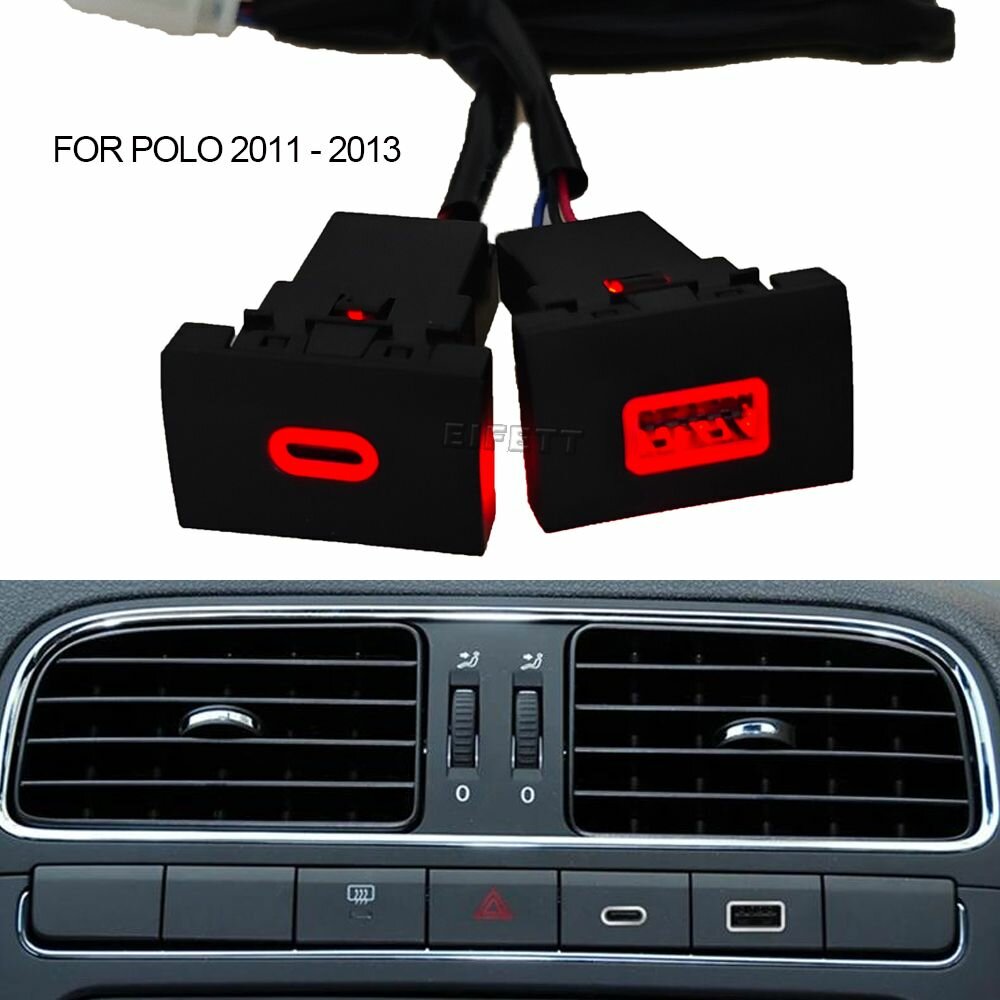 Автомобильное зарядное QC3.0 с USB-разъемом для VW Polo 2011-2013, медь + ABS, вход 12В, красный светодиод для авто
